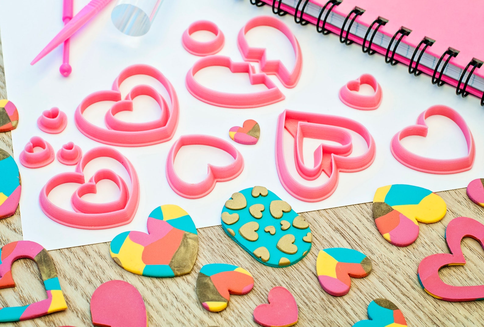 Heart Cutters Set of 14 | Polymer Clay Cutters | Clay Cutter Hearts ...