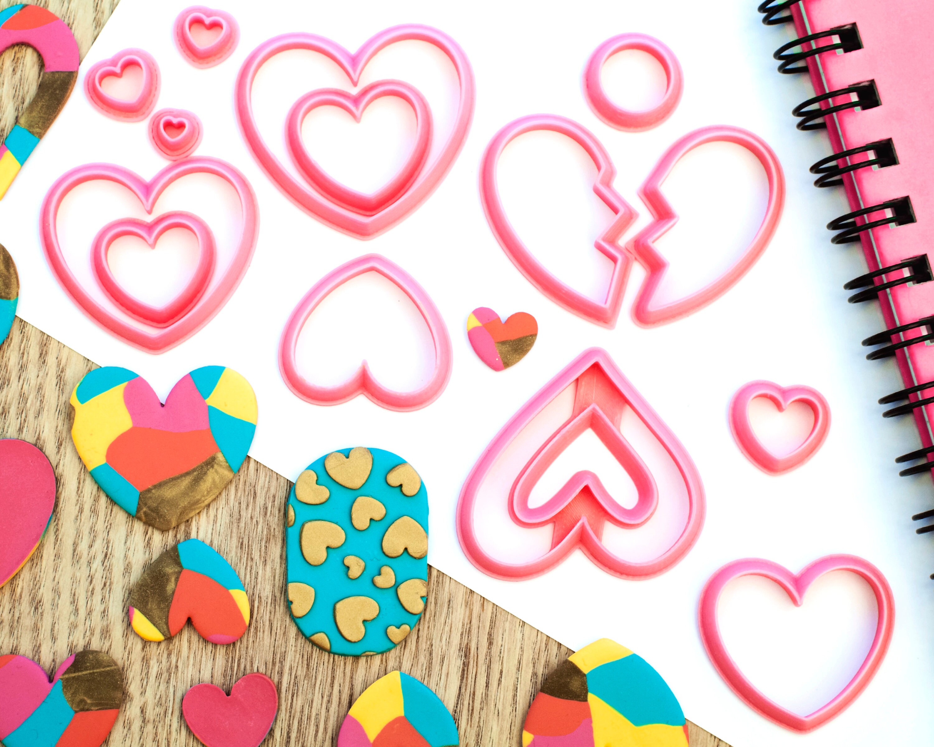 Heart Cutters Set of 14 | Polymer Clay Cutters | Clay Cutter Hearts ...