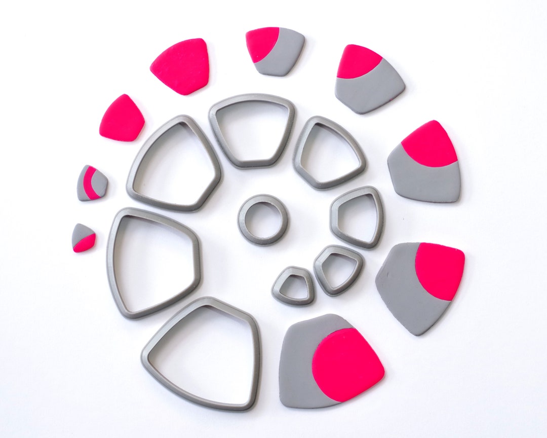 Trapezoid Polymer Clay Cutters Set of 8 | Geometric Clay Cutter Set ...