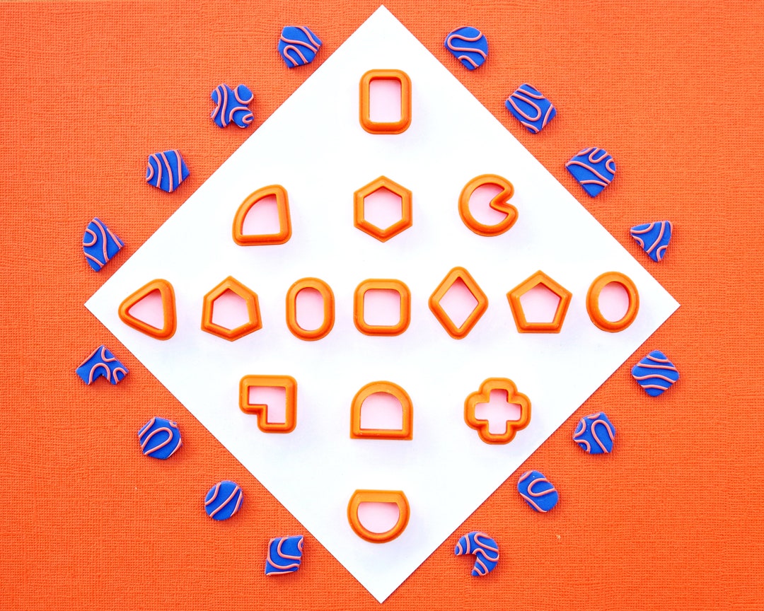 Geometric Clay Cutters Set of 15 | Stud Clay Cutters | Polymer Clay ...