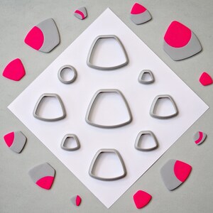 Trapezoid Polymer Clay Cutters Set of 8 | Geometric Clay Cutter Set ...