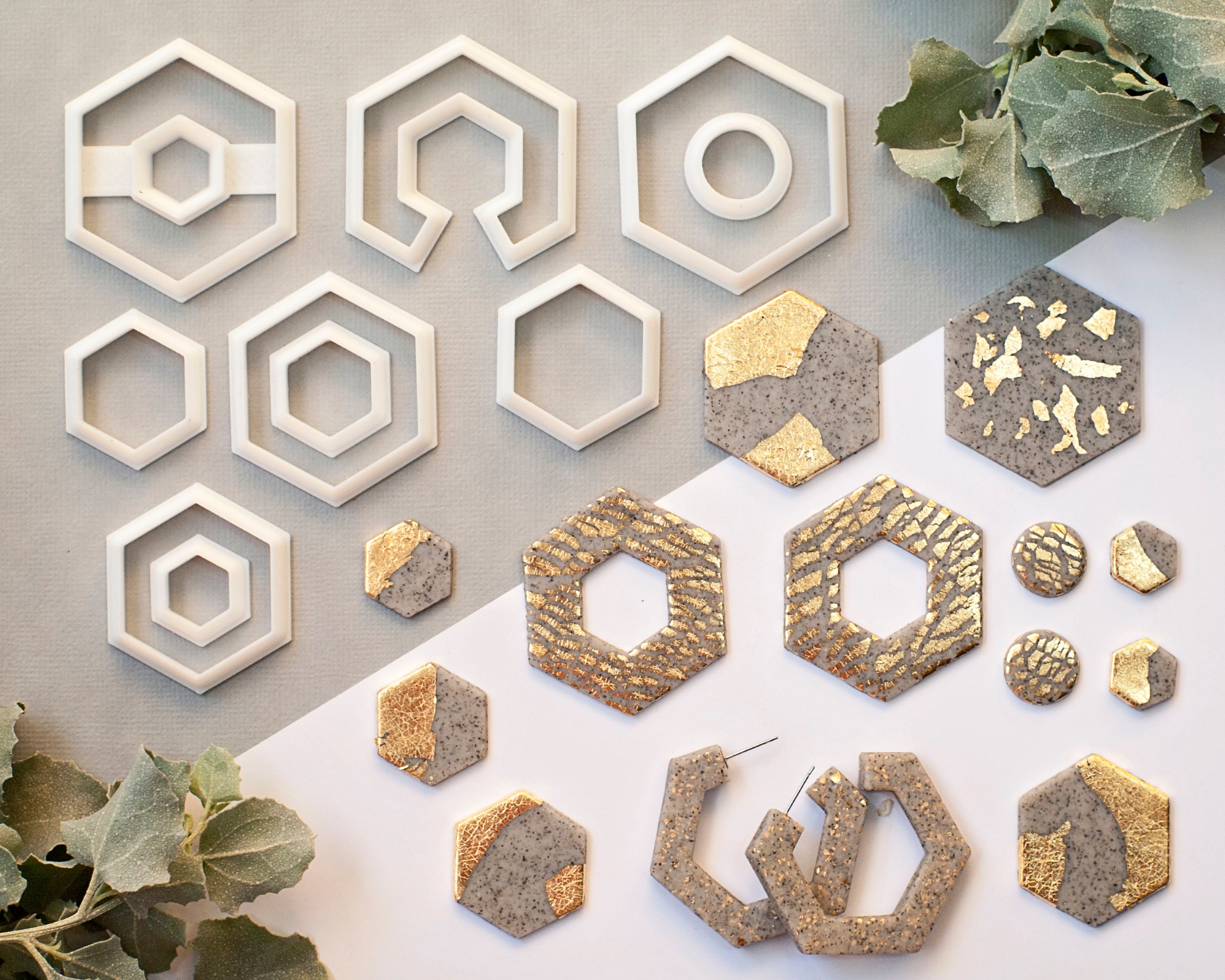 Hexagon Clay Cutters Set of 10 Hoop Clay Cutters Polymer | Etsy