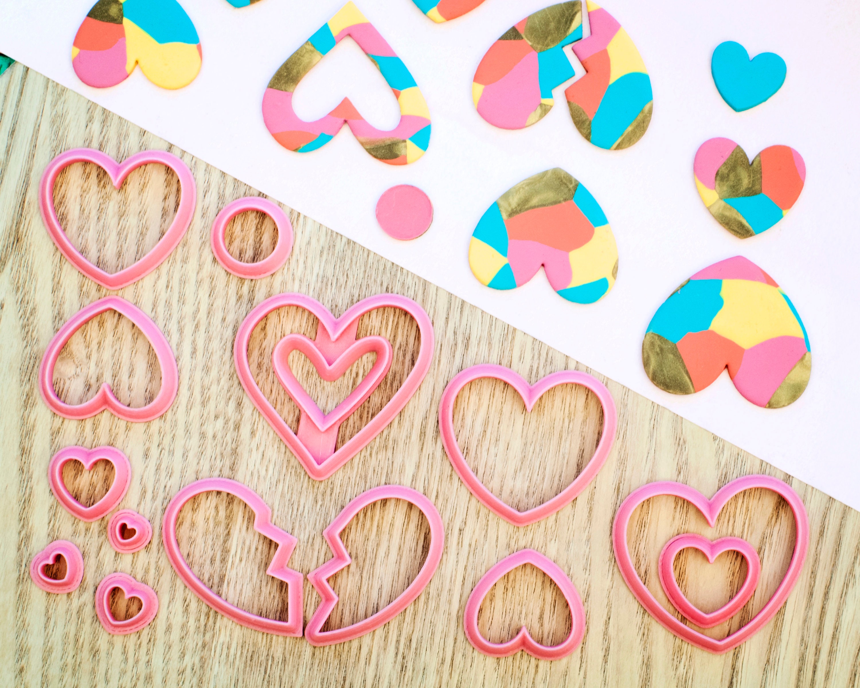 Heart Cutters Set of 14 | Polymer Clay Cutters | Clay Cutter Hearts ...