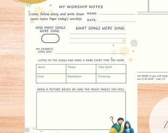 Worship Notes for Kids Printable, Printable Sermon Notes, Christian ...