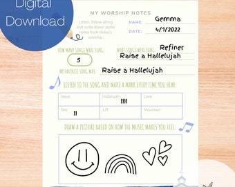SPANISH Worship and Sermon Notes for Kids, Printable Sermon Notes ...