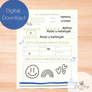 Worship Notes for Kids Printable, Printable Sermon Notes, Christian ...