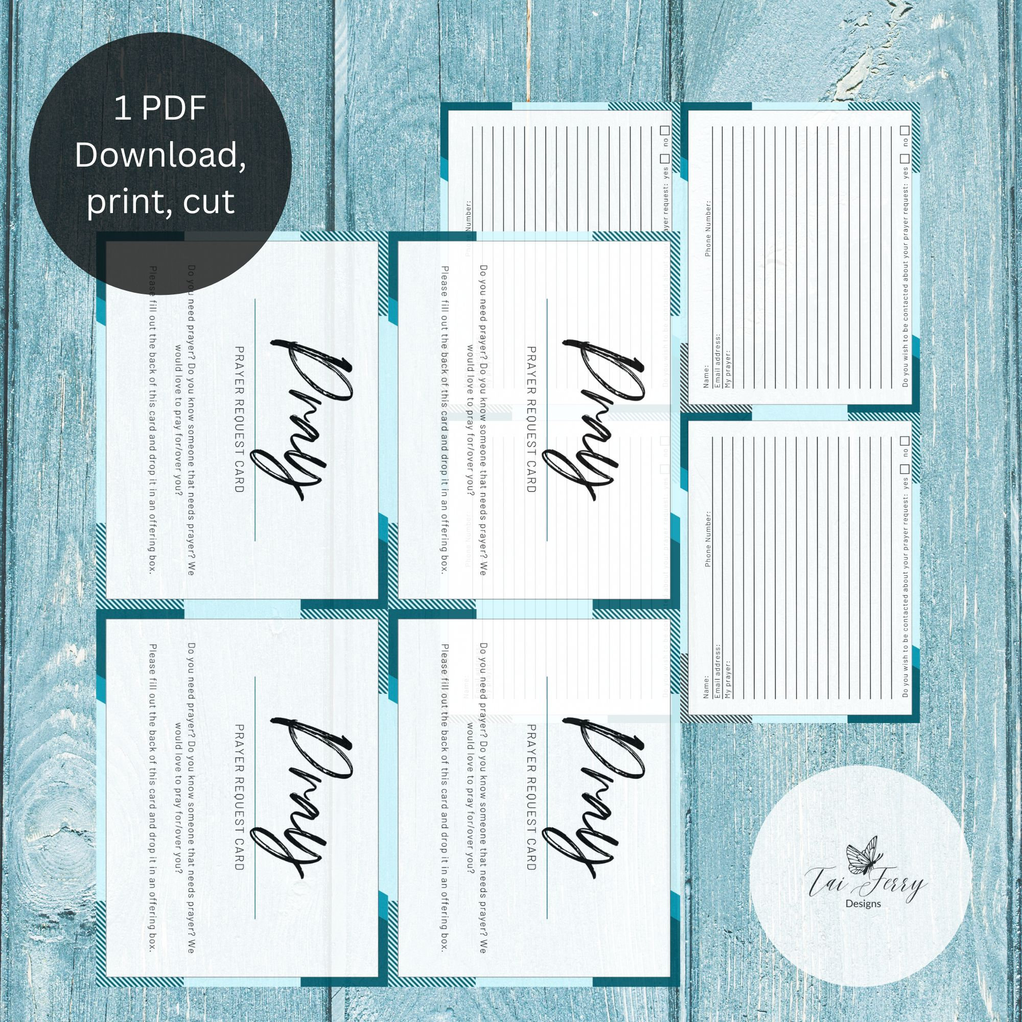 Basic Church Connection Card Bundle, Instant Download, 4.25 Inch X 5.5 ...