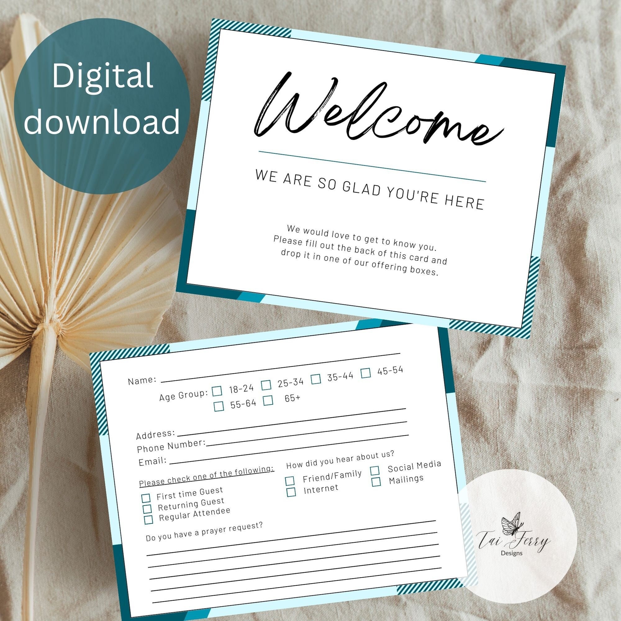 Church Visitor Welcome Card: Basic Information (instant Download) - Etsy