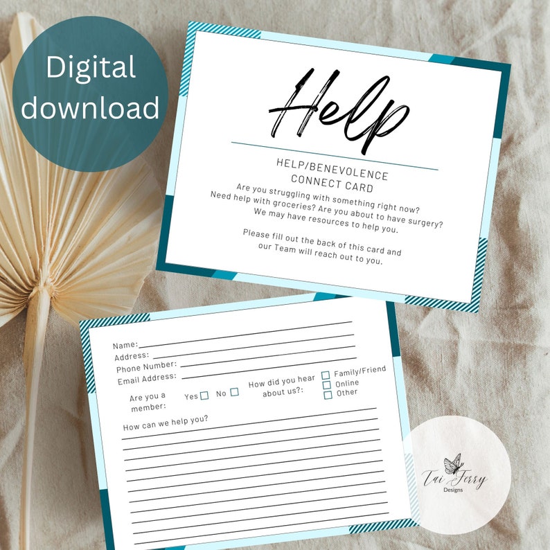 Basic Church Connection Card Bundle, Instant Download, 4.25 Inch X 5.5 ...