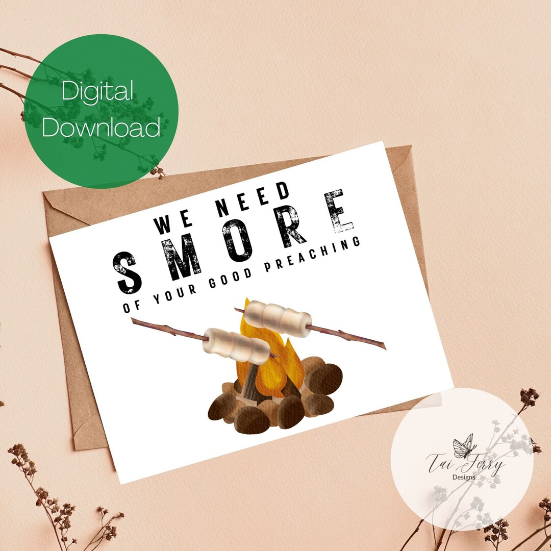 Pastor Appreciation Card: Camping S'more Design (digital Download) - Etsy