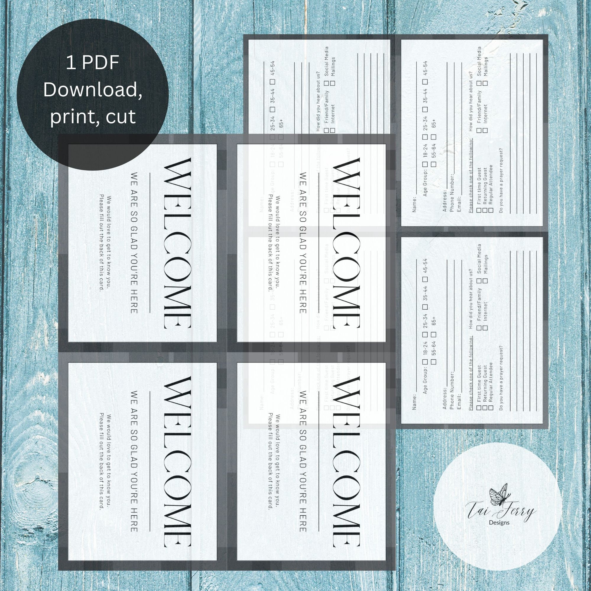 Visitor Welcome Card for Visitor Engagement, Instant Download, 4.25 ...