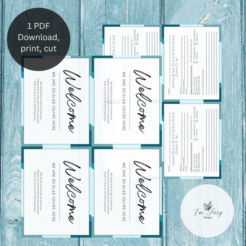 Visitor Welcome Card for Visitor Engagement, Instant Download, 4.25 ...