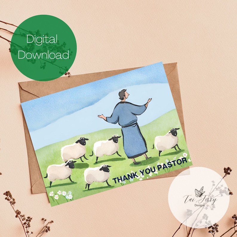 Pastor Appreciation Card Printable, Instant Download 5x7 Inch Card for ...