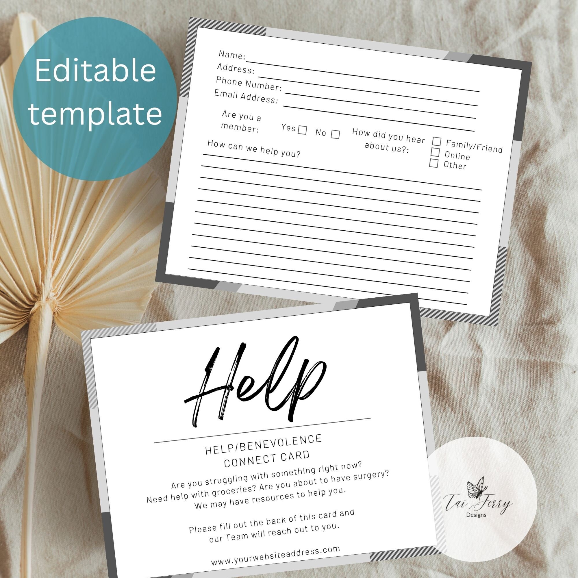 Editable Church Branding Bundle, Editable Church Connection Card Bundle ...