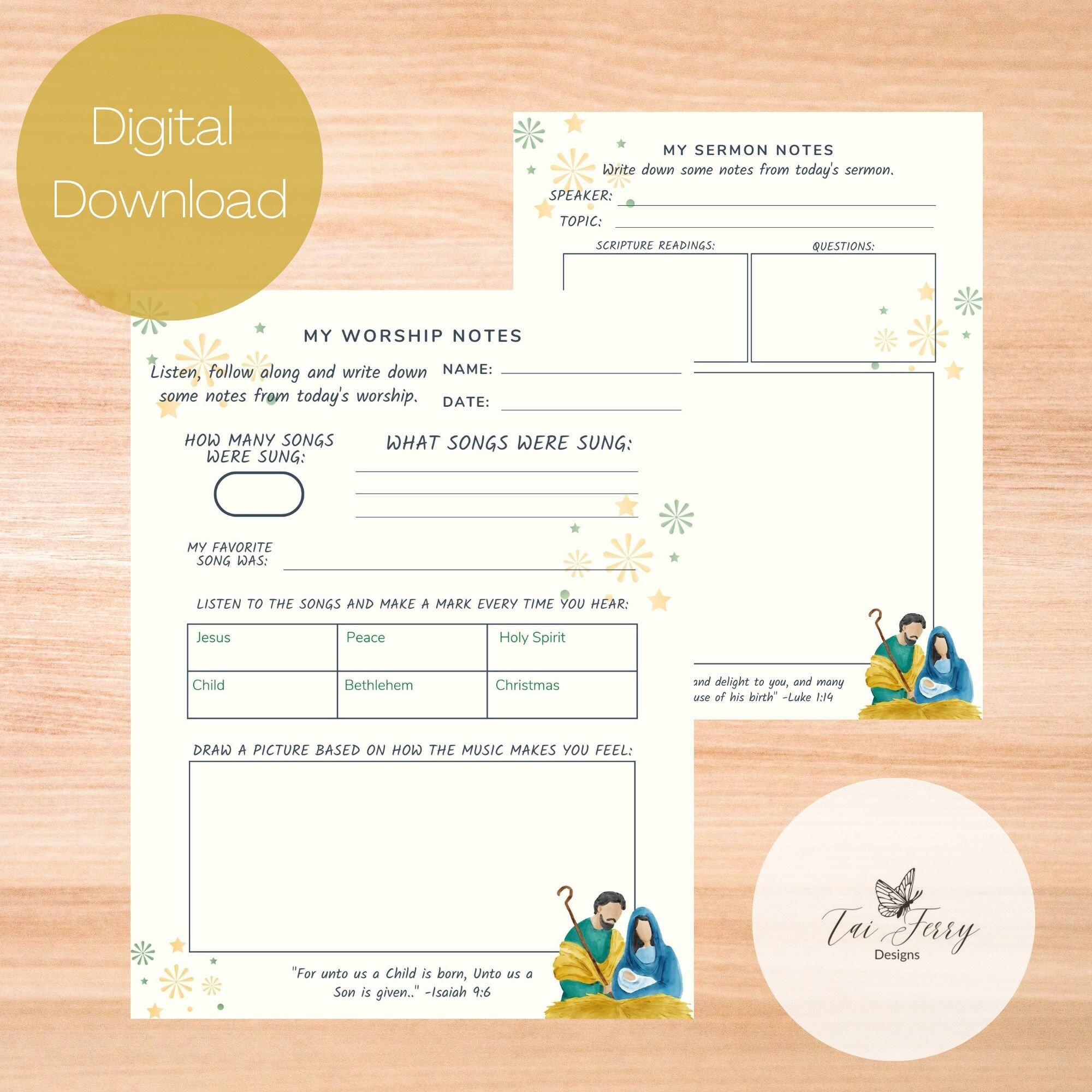 Christmas Worship/sermon Notes for Kids, Sermon Notes, Christian ...