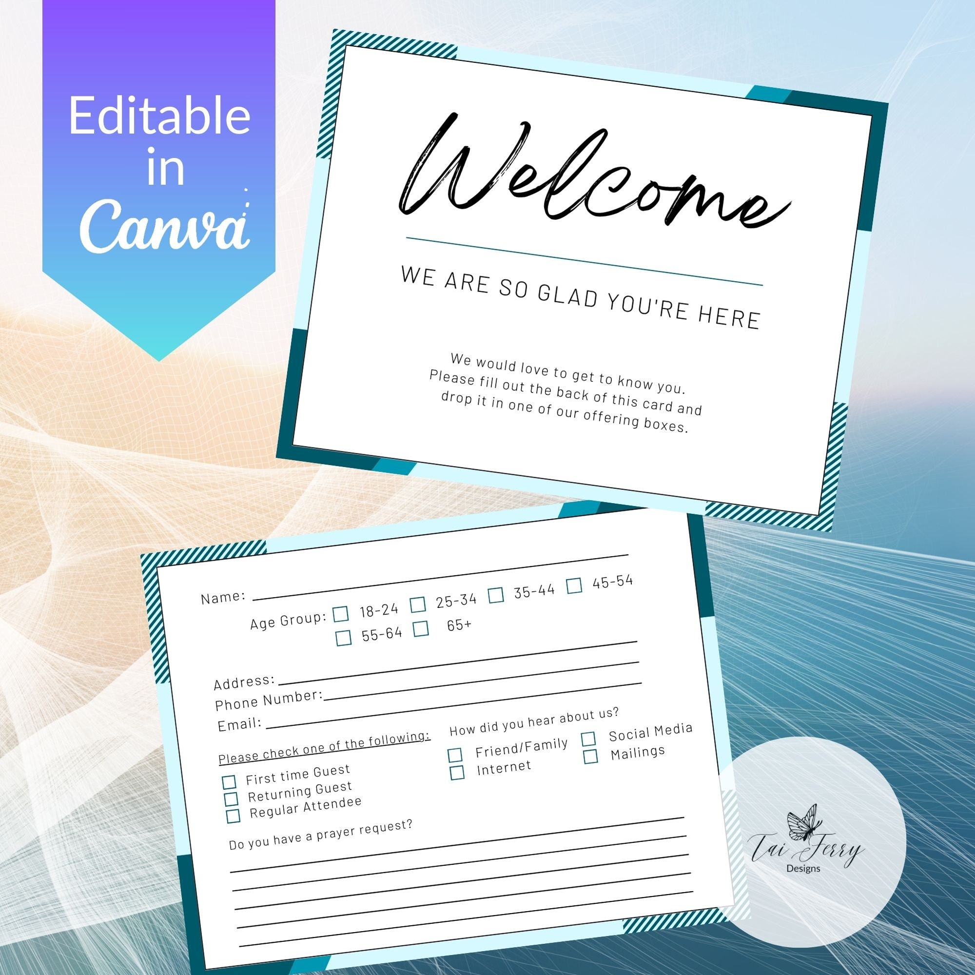 Editable Church Connection Card Template (canva) - Etsy