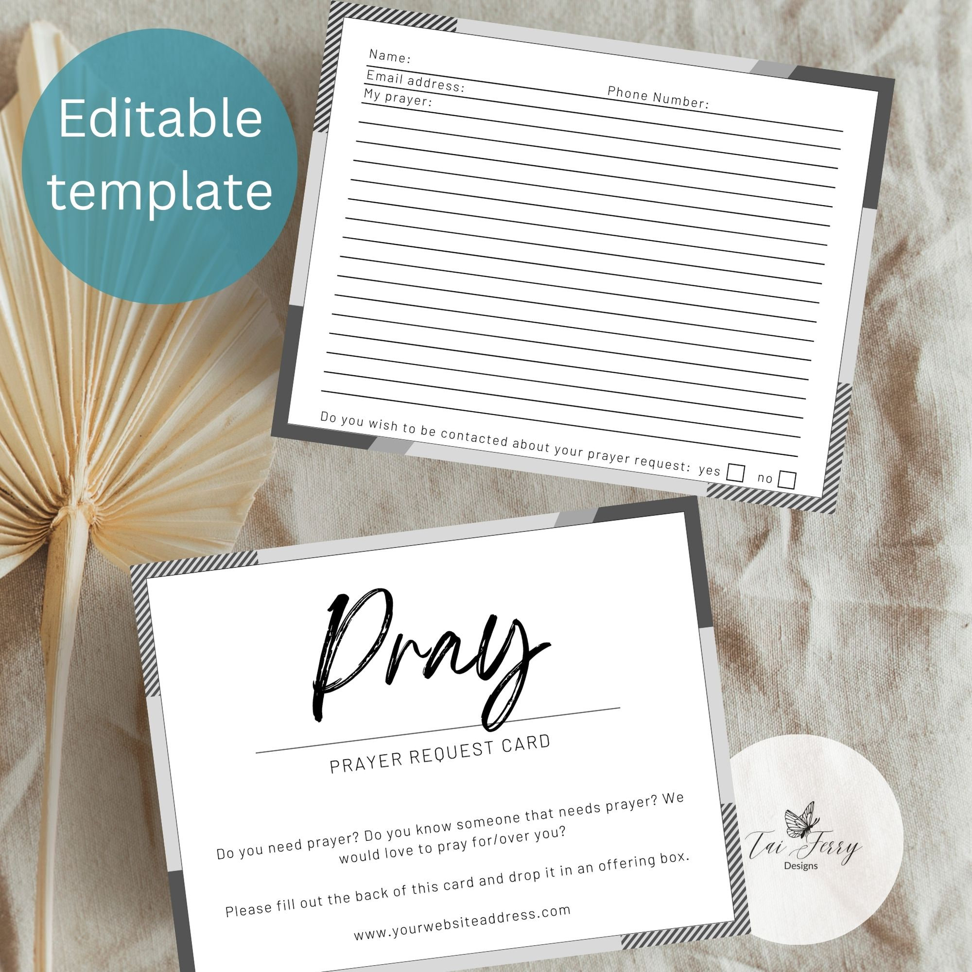 Editable Church Branding Bundle, Editable Church Connection Card Bundle ...