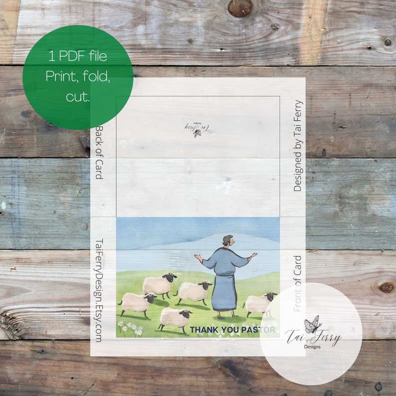 Pastor Appreciation Card Printable, Instant Download 5x7 Inch Card for ...