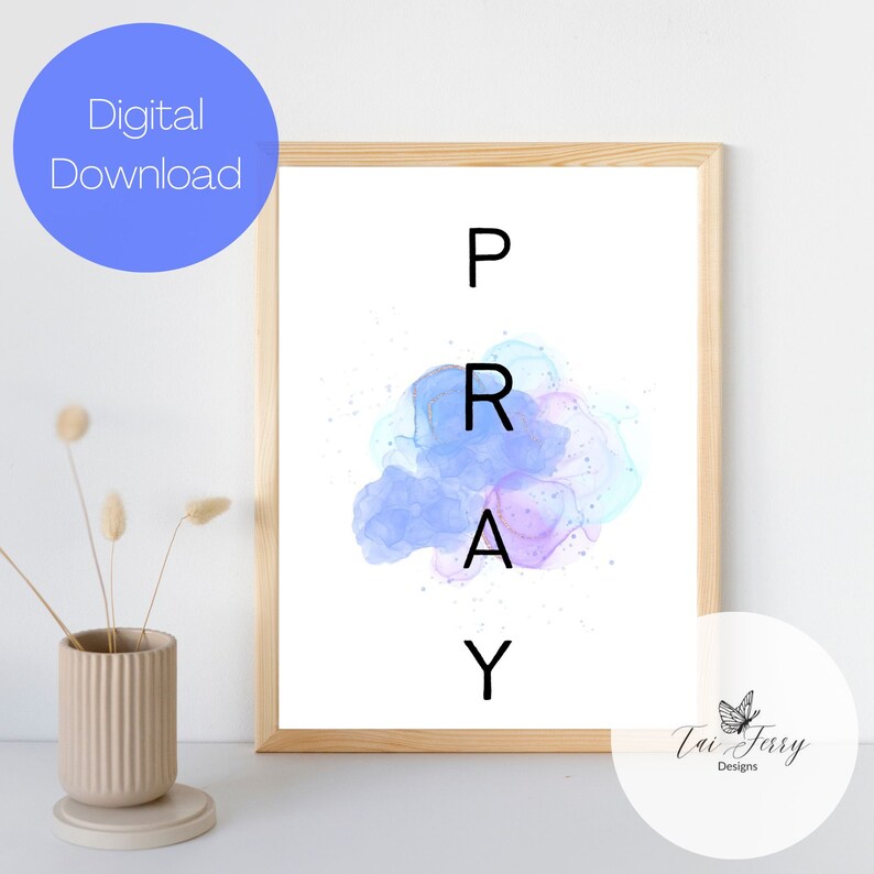 Pray Sign Prayer Room Sign Printable Wall Art Instant - Etsy