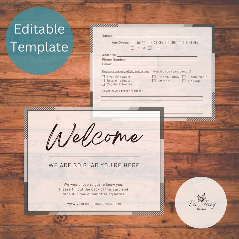 Editable Church Branding Bundle, Editable Church Connection Card Bundle ...