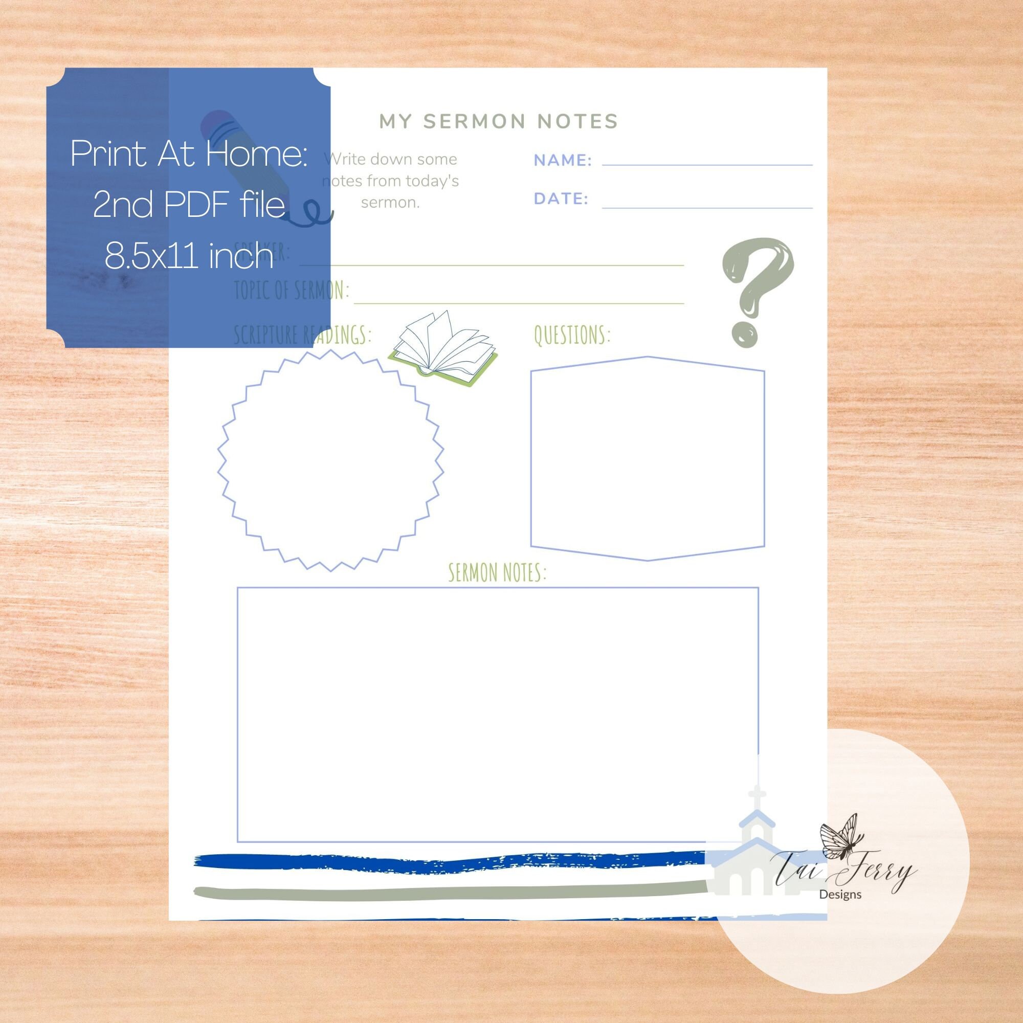 Worship and Sermon Notes for Kids, Printable Sermon Notes, Christian ...