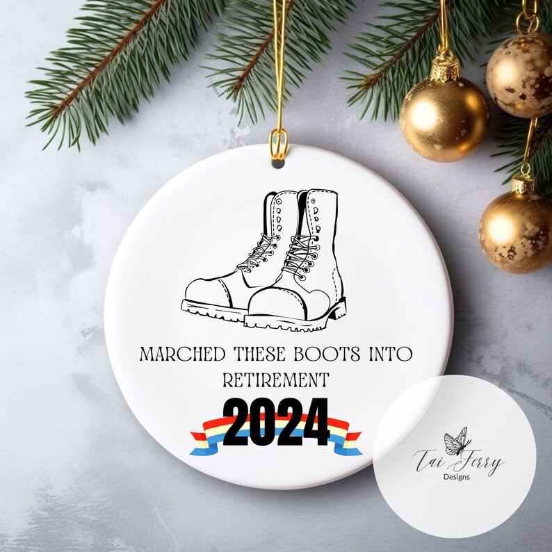 Military Retirement Ornament, Military Boots, 2024 Retirement Ornament ...
