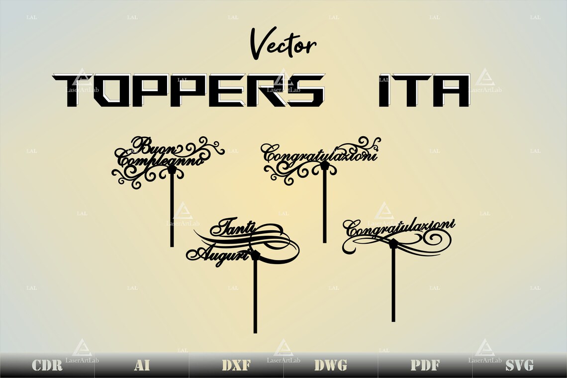 Toppers Vector Cdr, Ai, Svg, Dwg, Dxf, Pdf - Etsy Canada