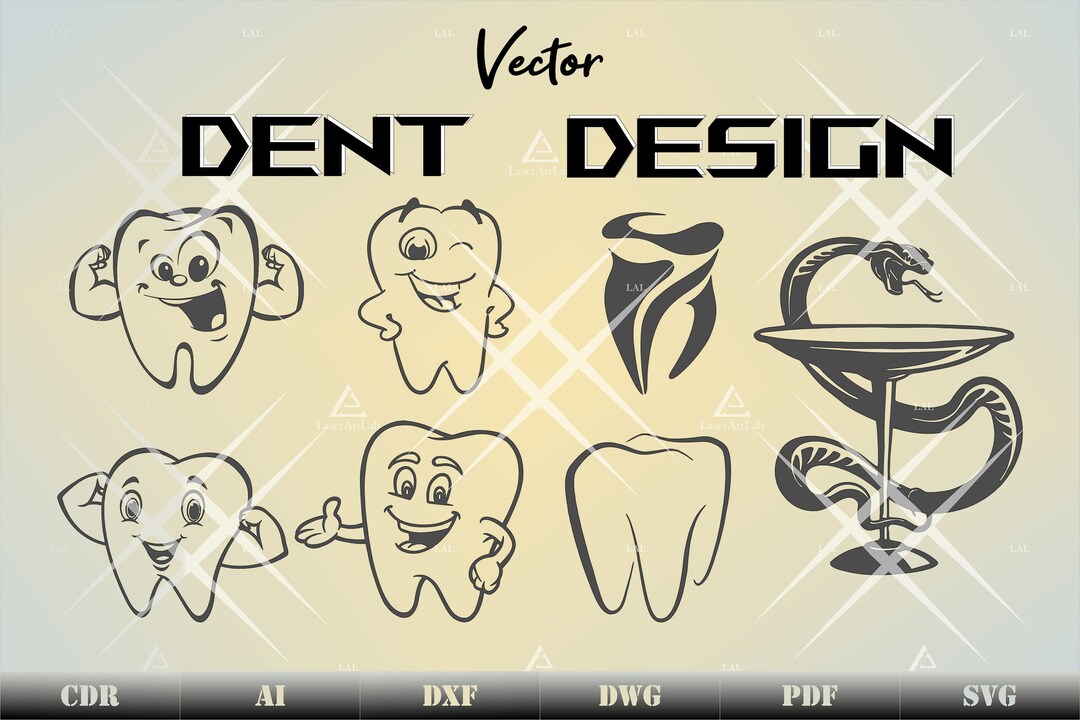 Dent Design Vector Cdr Ai Dxf Dwg Pdf Svg - Etsy