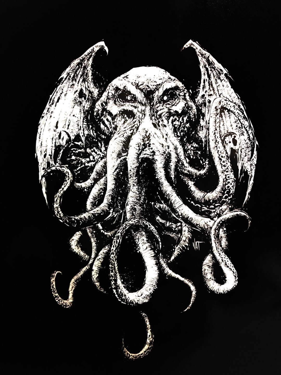 Cthulhu, Art Print, 12 by 18, Lovecraft, Nat Jones, Horror Art ...