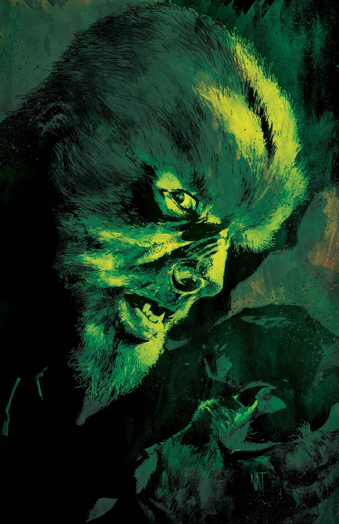 Wolf Man Print, 6 by 9 Print, Wolf Man, Nat Jones, Art Print, Famous ...