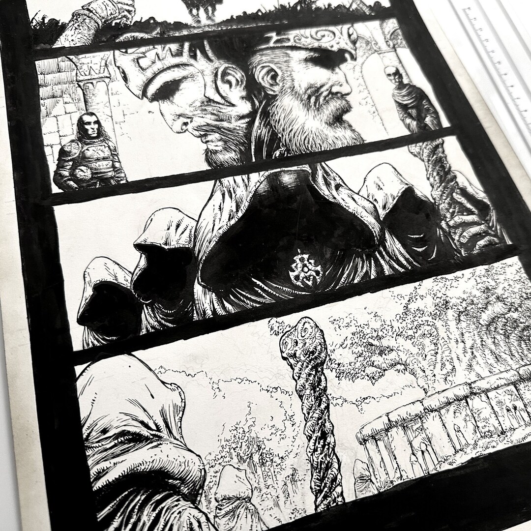 Original Death Dealer Page by Nat Jones, Frazetta, Original Art, Comic ...