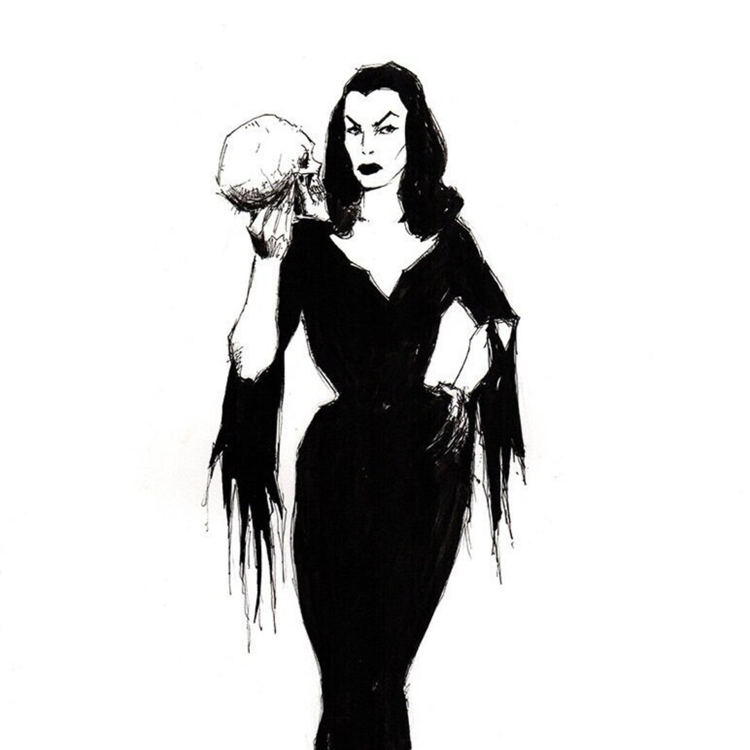 Original Vampira Art by Nat Jones, Spawn, Original Art, Skull ...