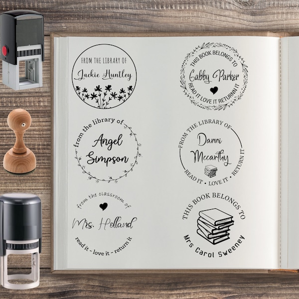 Library Stamp - Etsy