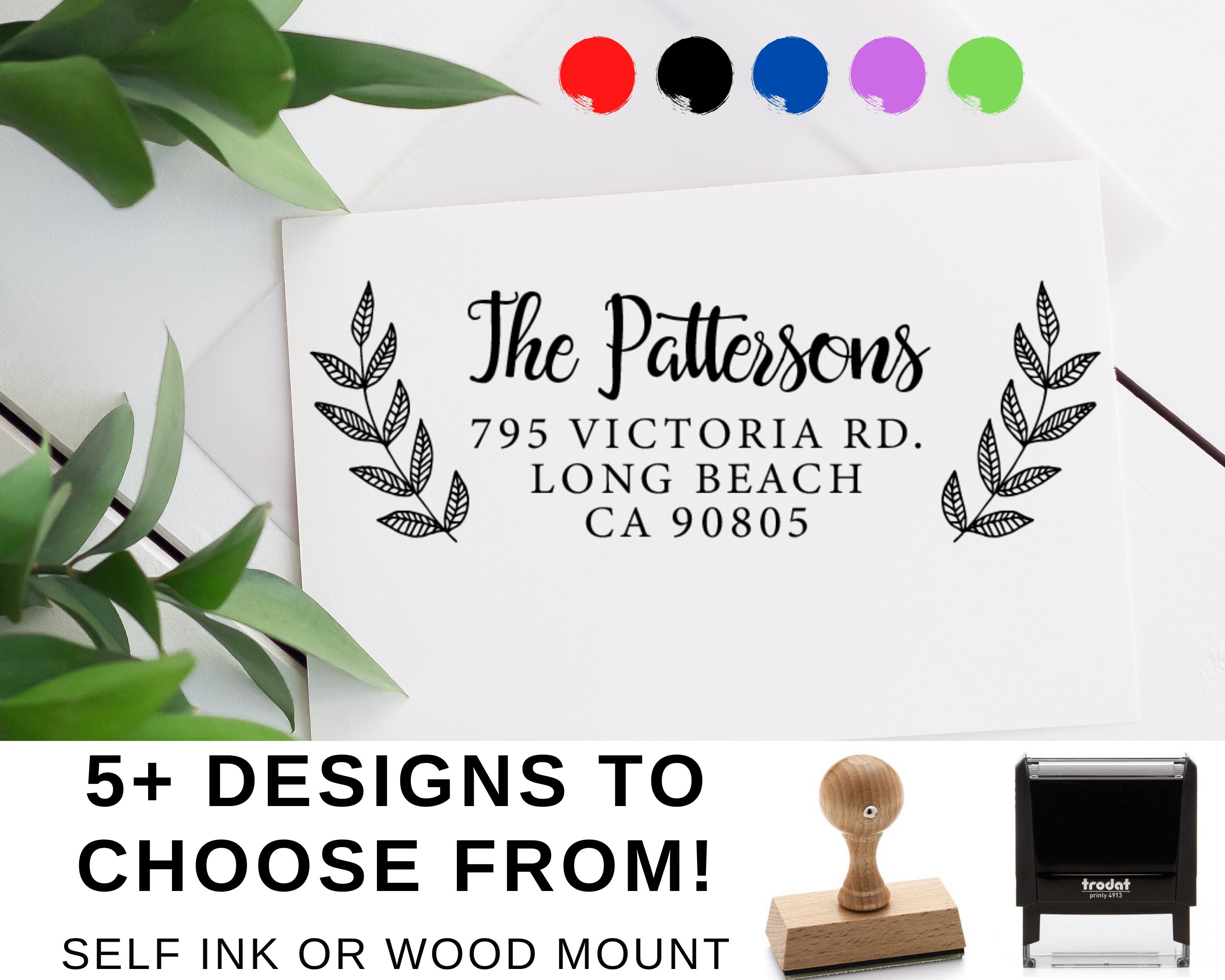 Address Stamp Return Address Stamp Self Inking Custom - Etsy