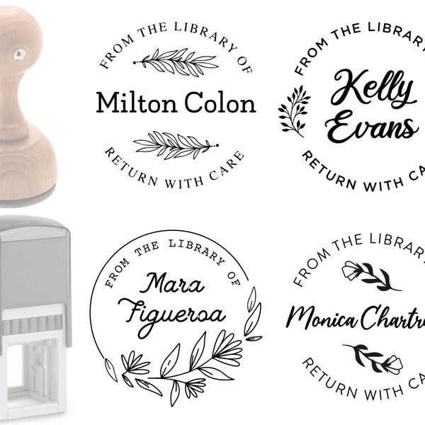 Library Stamp - Etsy