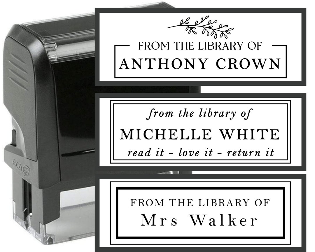 Personalized Library Book Stamp: Custom Bookplate Stamp - Etsy