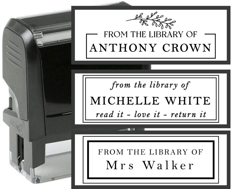 LIBRARY STAMP LIBRARY of Stamp Custom Library Stamp Book | Etsy
