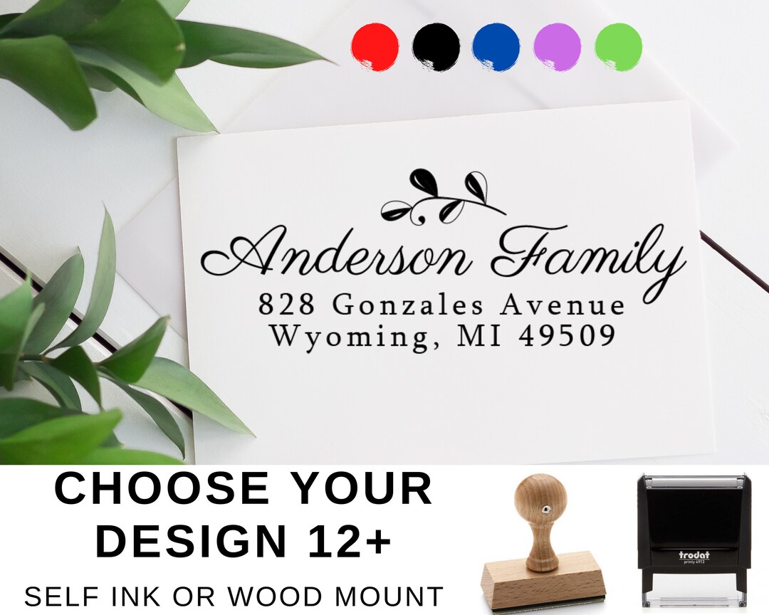 Name and Address Stamp, Custom Self-inking Stamp, Self Ink Return ...