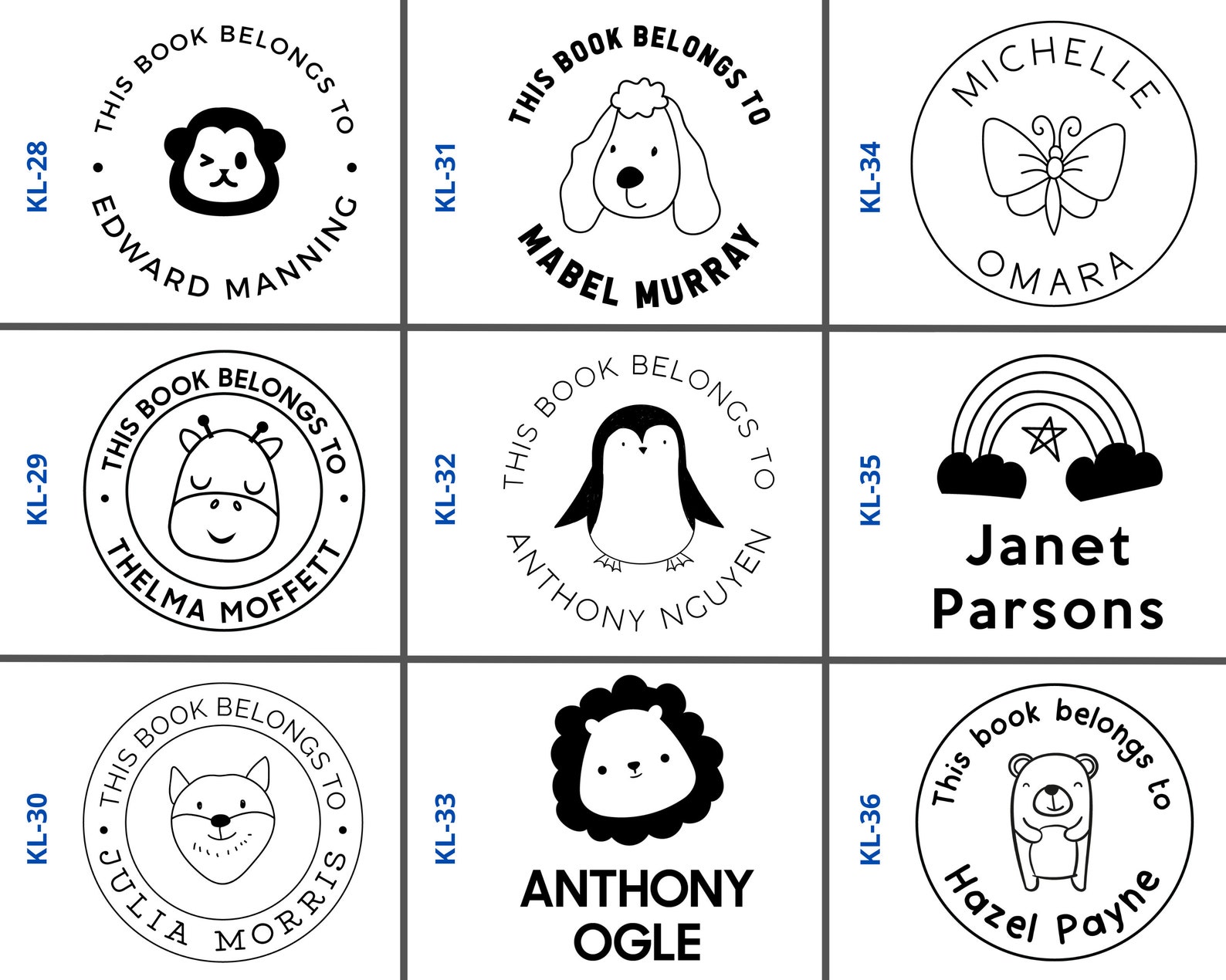 Custom Kids Name Stamp, Personalized Kids Library Stamp, Book Stamp ...