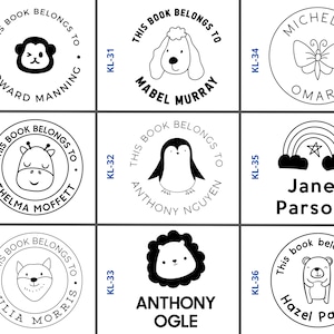 Custom Kids Name Stamp, Personalized Kids Library Stamp, Book Stamp ...