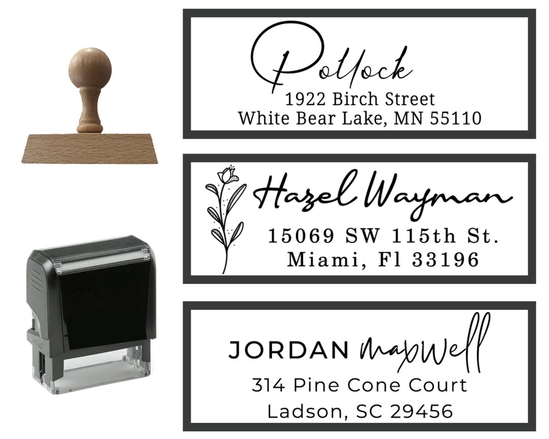 Personalized Address Stamp: Self-inking Elegant Family Stamper - Etsy