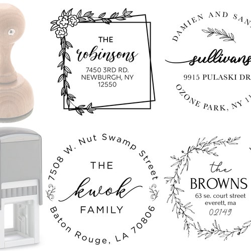 Round Return Address Stamp Personalized Self Inking Circle - Etsy