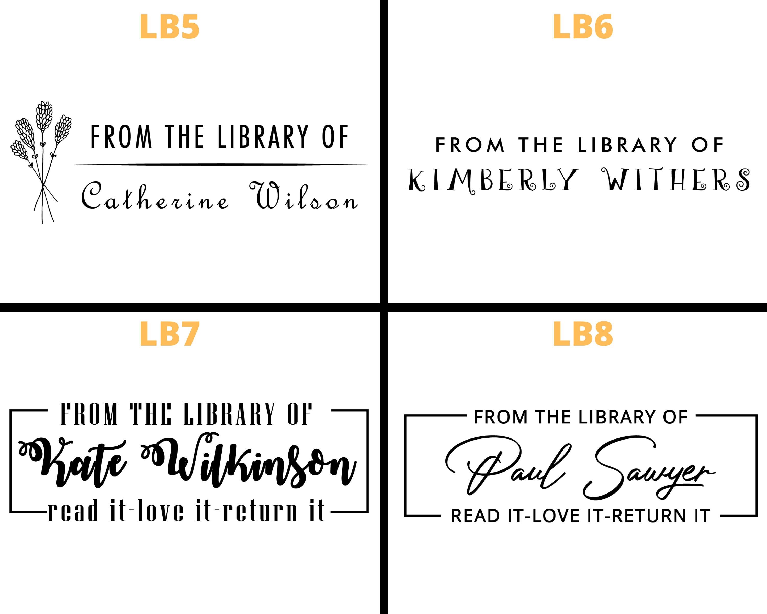 Personalized Library Book Stamp: Custom Bookplate Stamp - Etsy