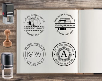 LIBRARY STAMP Library of Stamp Custom Library Stamp Book - Etsy