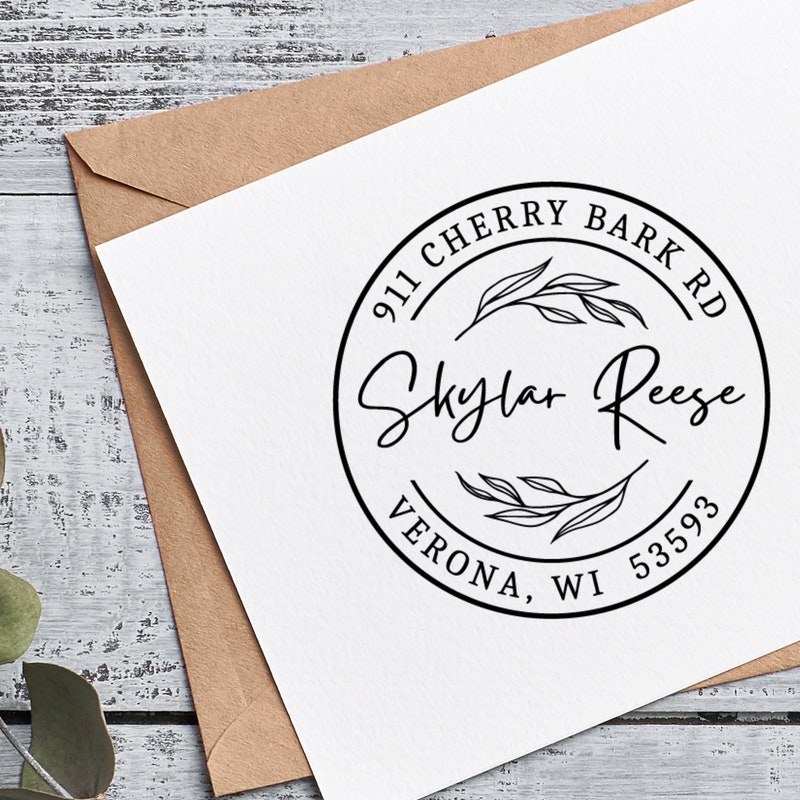 Floral Round Custom Stamp - Etsy