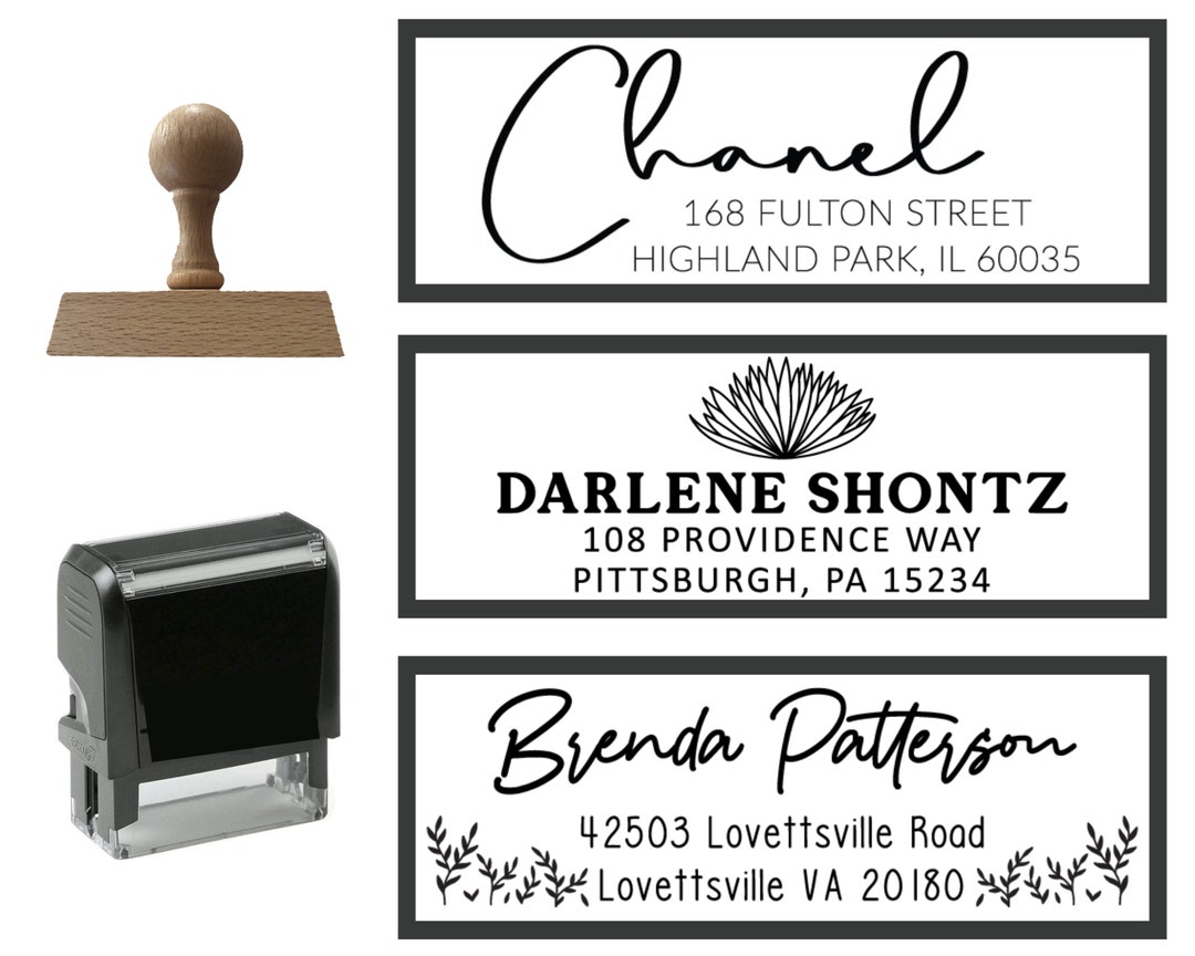 Personalized Return Address Stamp: Modern Family or Business Stamper - Etsy