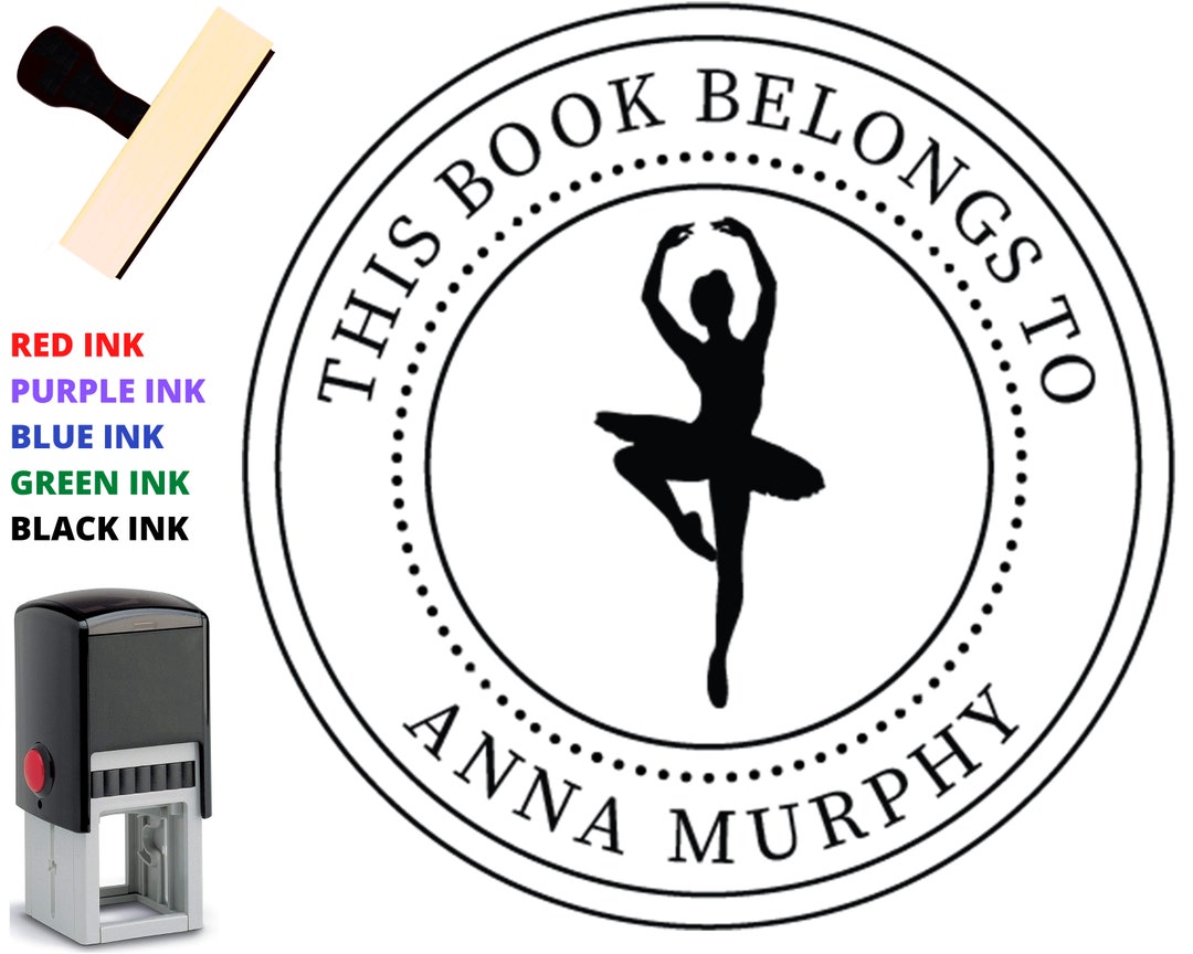 Ballerina Dancing Girls Book Stamp Classroom Library Book Stamp Custom ...