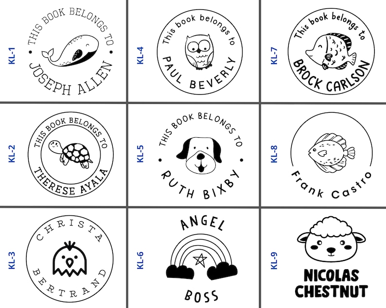 Custom Kids Name Stamp Personalized Kids Library Stamp Book - Etsy