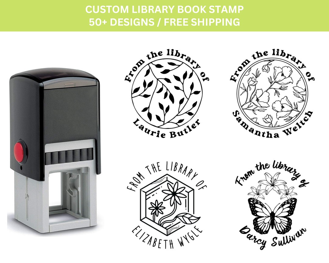 Custom Floral Library Book Stamp: Personalized Book Belongs To - Etsy