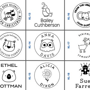 Custom Kids Name Stamp, Personalized Kids Library Stamp, Book Stamp ...